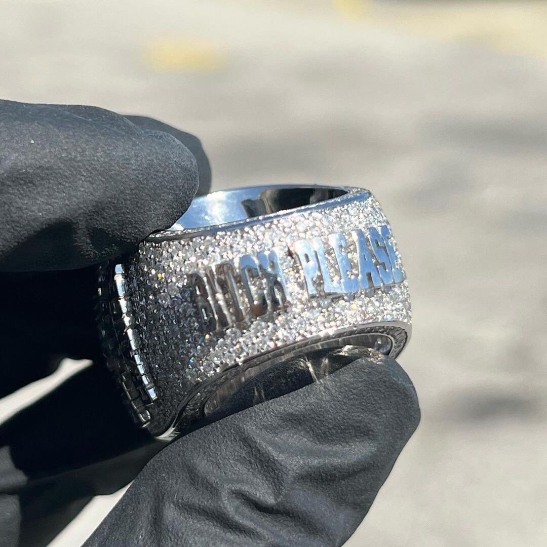 Men's Iced Out VVS Diamond Ring, Custom 3D Men Moissanite Ring, Hip Hop ...