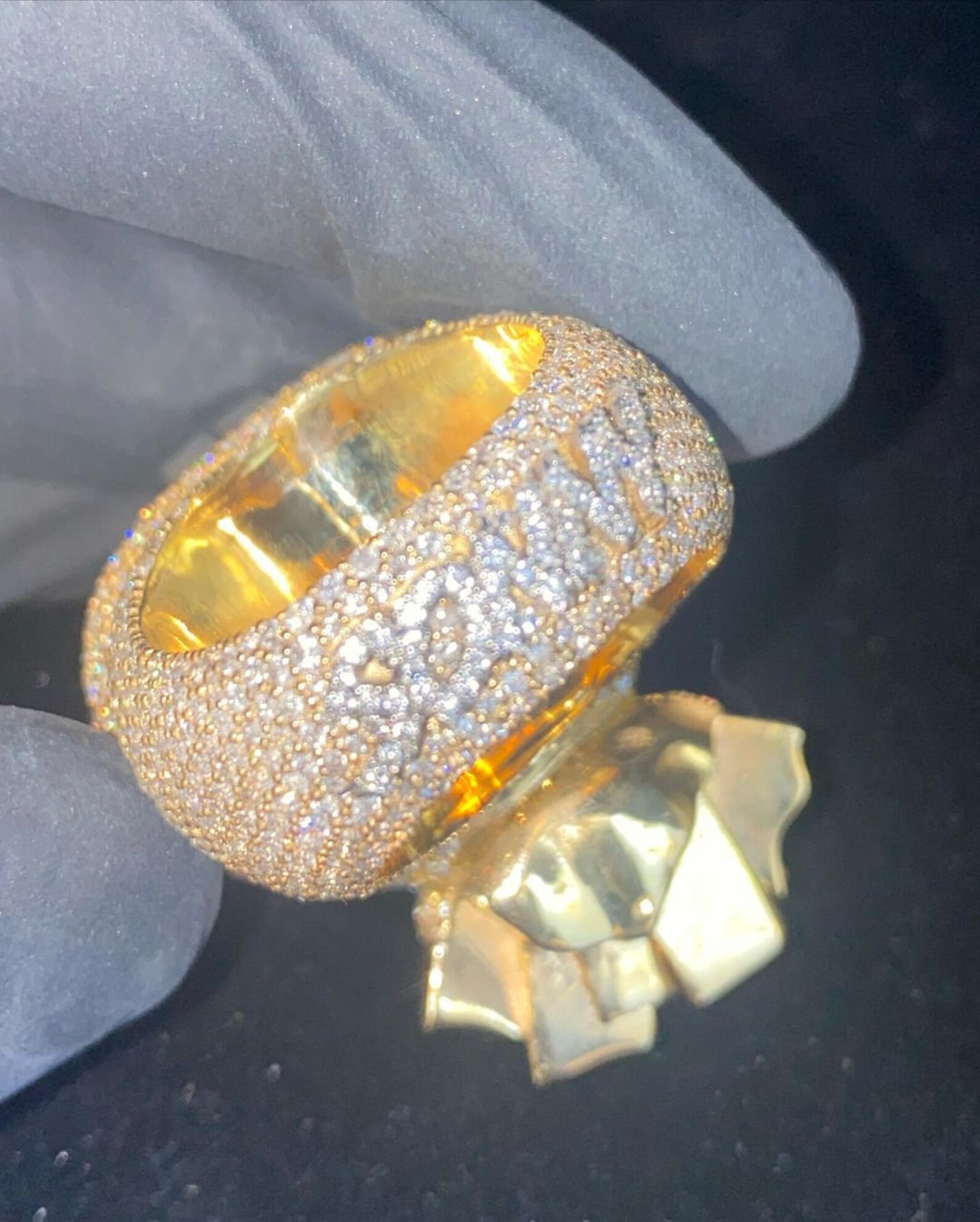 Mens Hip Hop Iced Out Championship Ring, Custom Handmade Money Bag ...