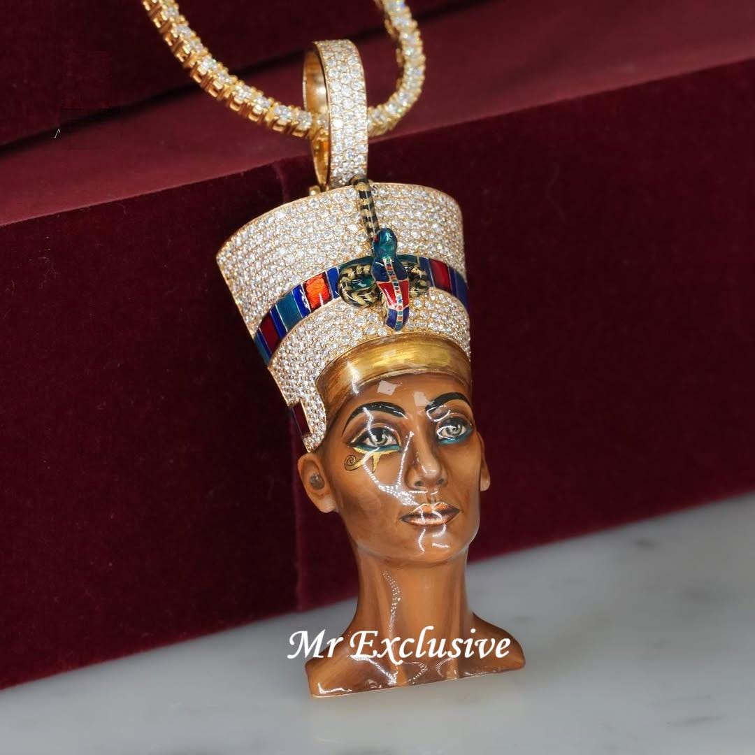 Iced Out 3D Portrait Moissanite Diamond Pendant, Iced Out 3D Charm ...