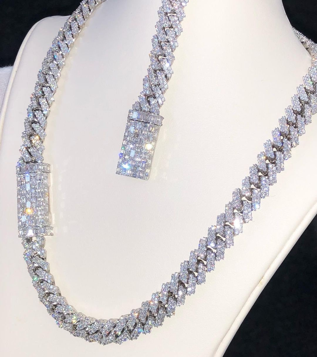 12mm Real VVS1 Moissanite Diamond Cuban Link Chain Hip Hop Chain, VVS ...