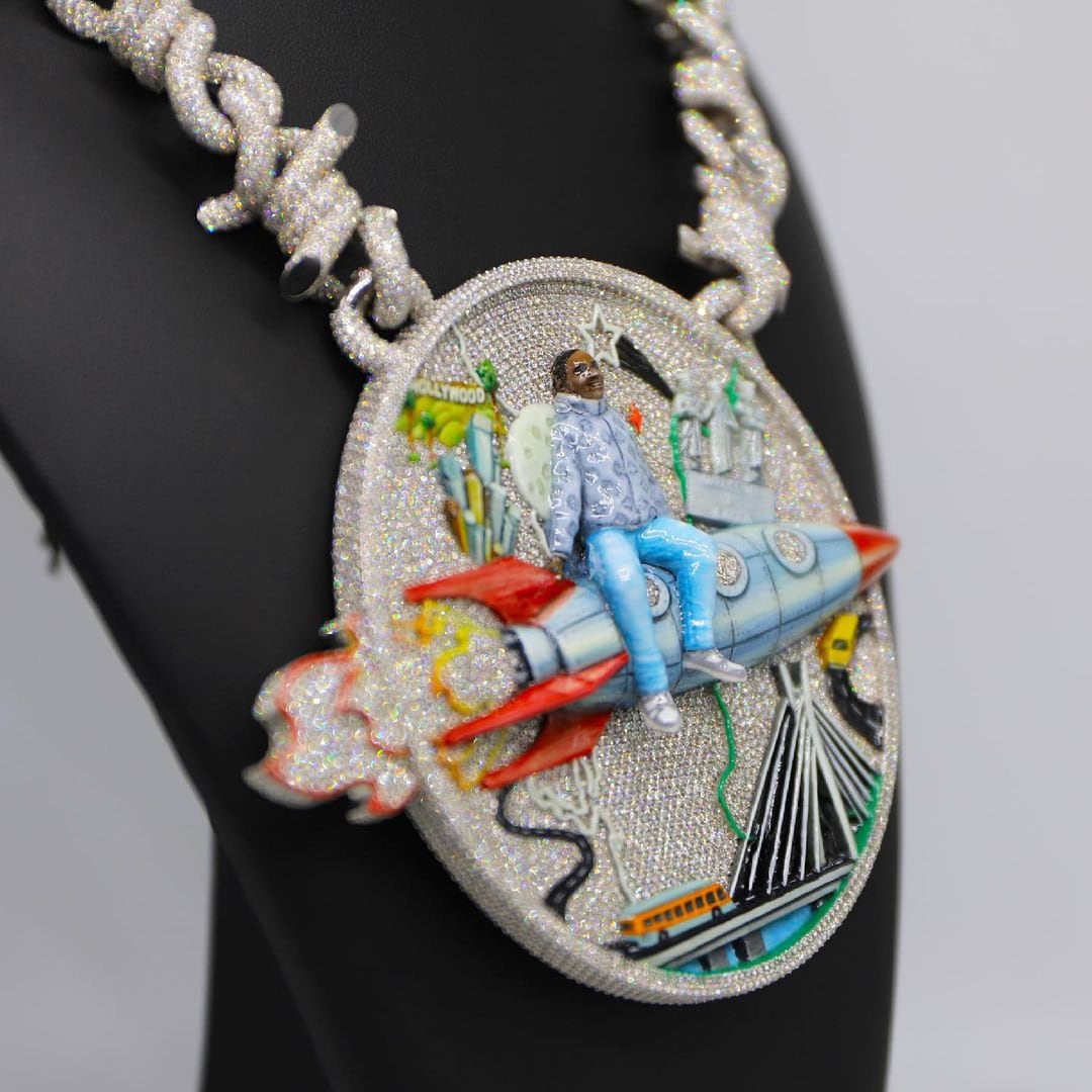 Men's Iced Out Pendant, Real VVS Moissanite Pendant, Custom Hip Hop ...