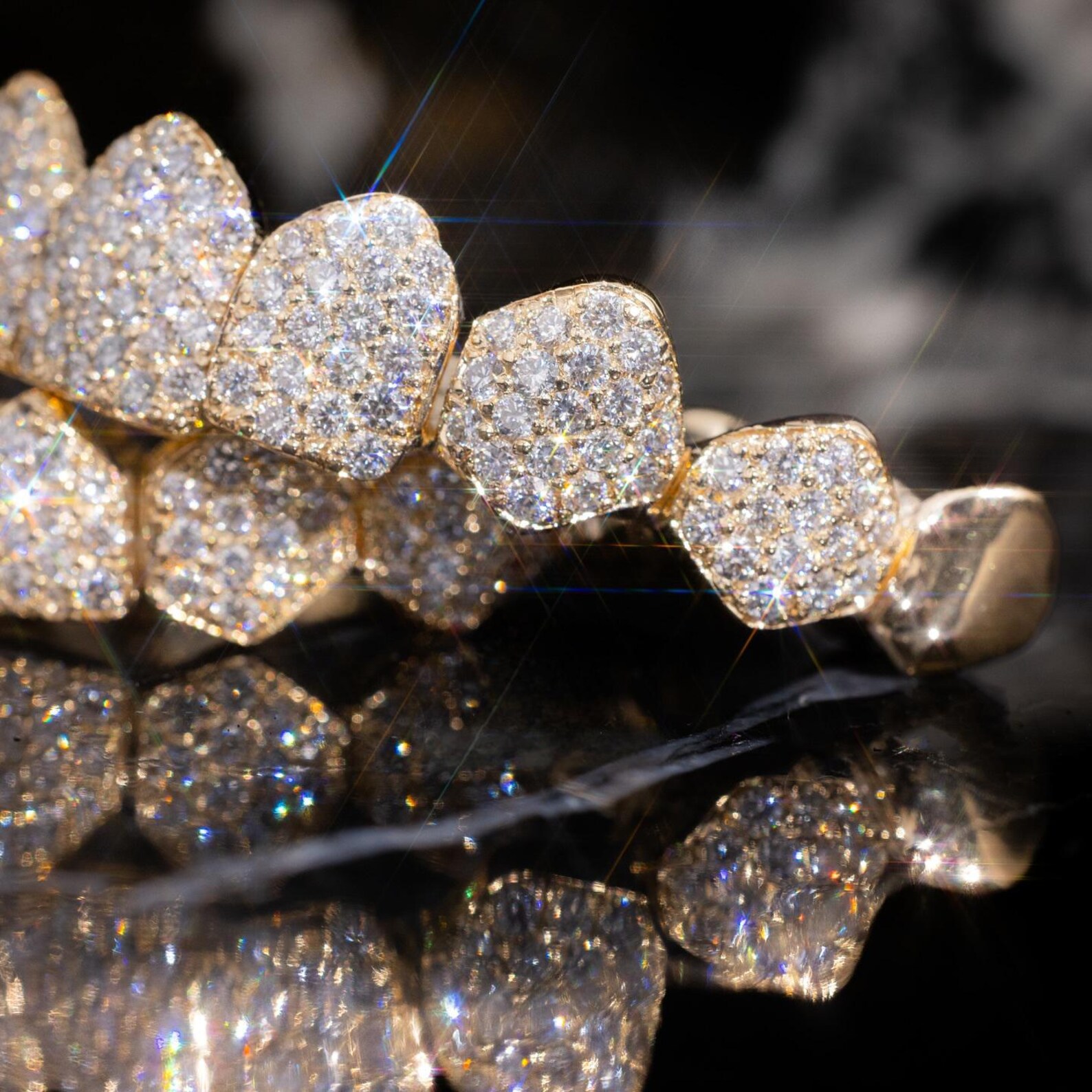 8.24 CT Real VVS Moissanite Diamond Grillz, Iced Moissanite Diamond ...