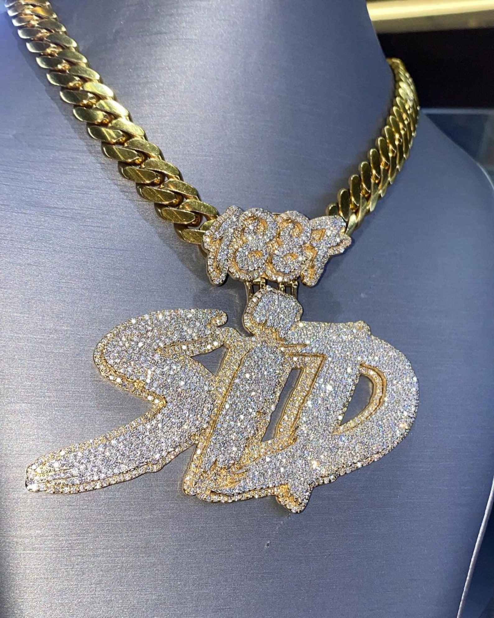 Men's Iced Out SID Letter Moissanite Pendant, Real VVS Diamond Hip Hop ...