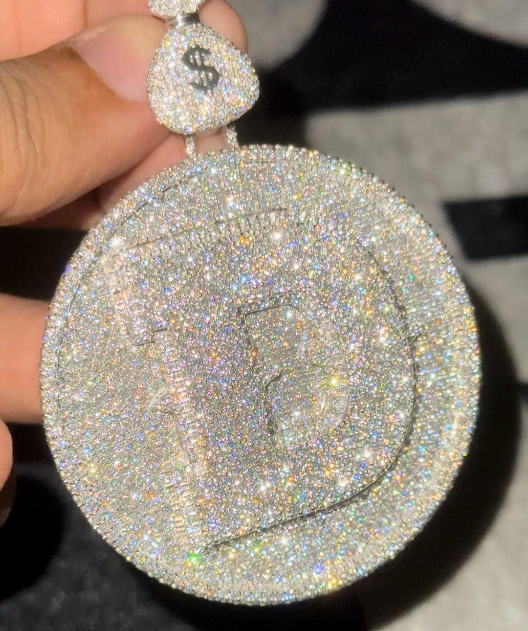 Custom VVS Moissanite Pendant, Any Letter Silver Round Moissanite ...