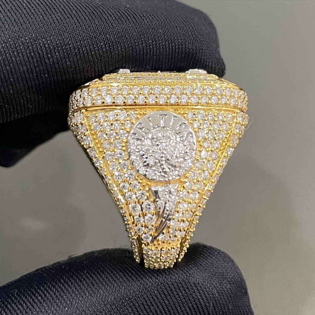 Iced Out Rings for Men, VVS Clarity Real Moissanite Championship Rings ...