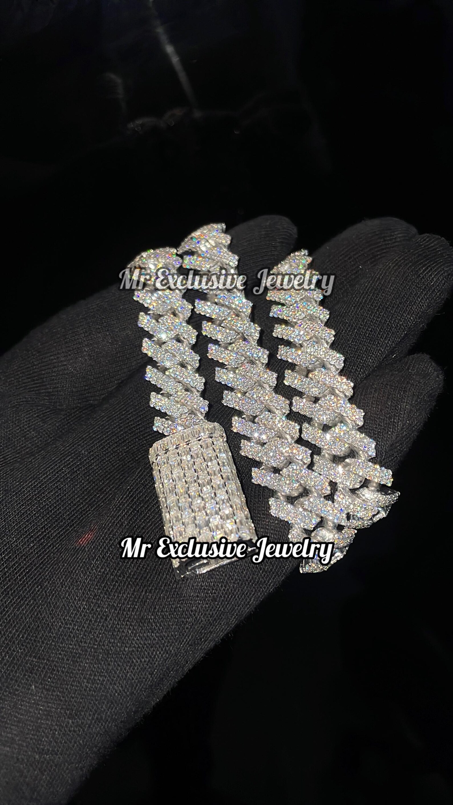 12mm Real VVS1 Moissanite Diamond Cuban Link Chain Hip Hop Chain, VVS ...