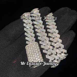 12mm Real VVS1 Moissanite Diamond Cuban Link Chain Hip Hop Chain, VVS ...