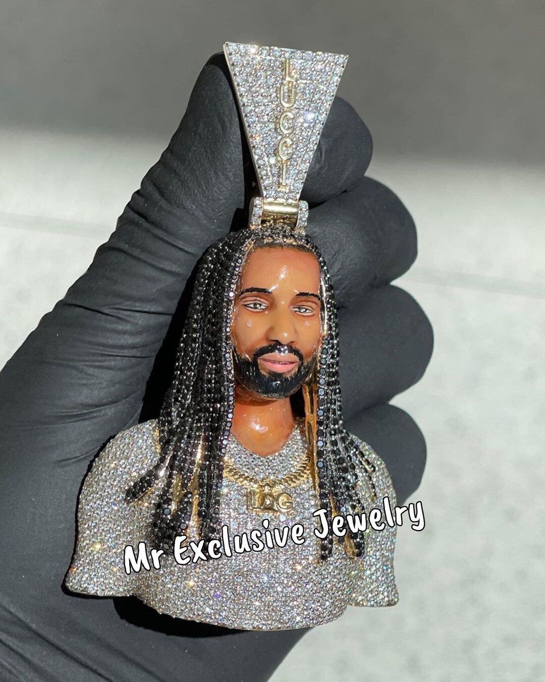 Custom 3D Enamel Rapper Men VVS1 Lab Grown Diamond Iced Our Pendant 925 ...