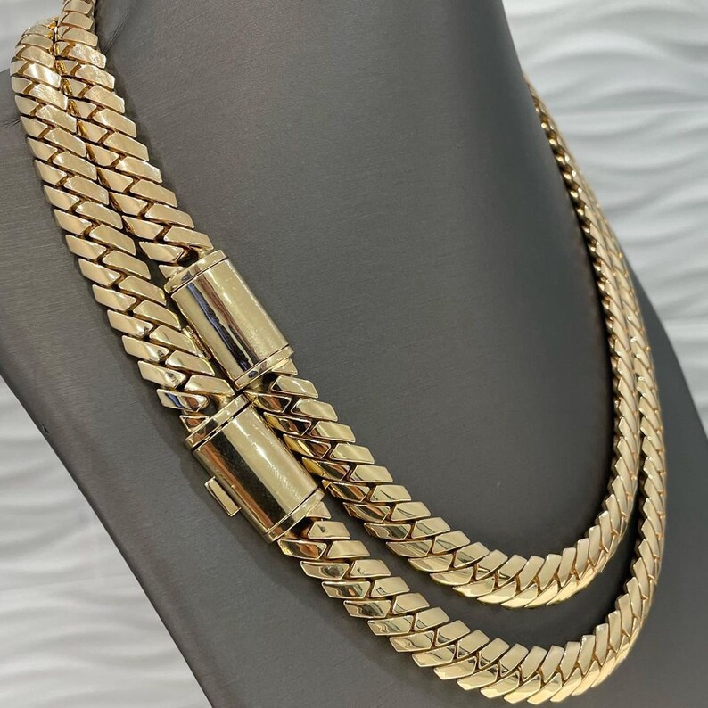 Premium 12mm Solid Silver Cuban Chain Necklace , Sterling Silver Men's ...