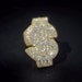 Men's Iced Out Dollar Sign Money Moissanite Ring 925 Silver VVS Diamond ...