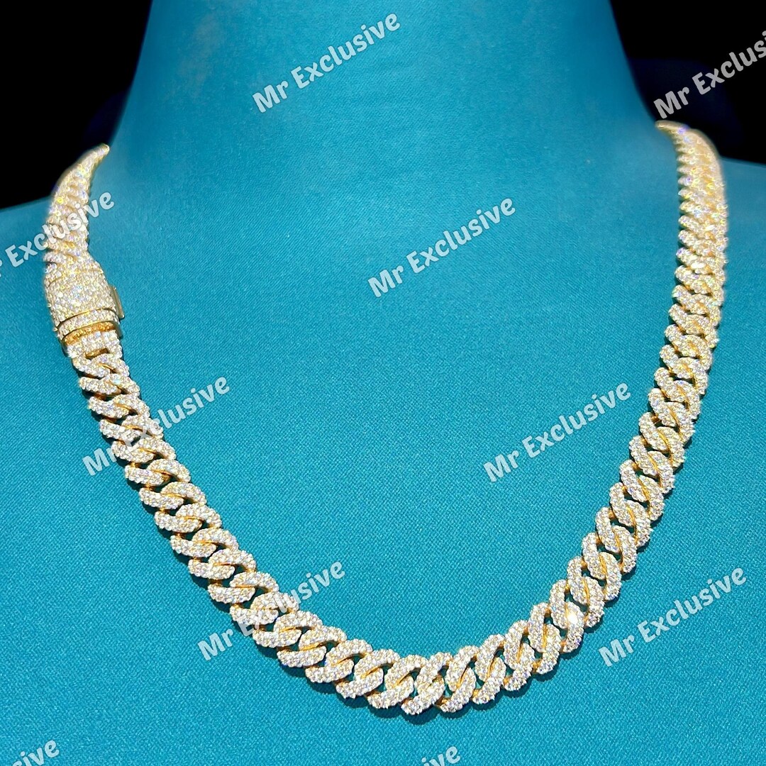 12mm Real VVS1 Diamond Cuban Link Chain Hip Hop Chain, VVS Diamond ...