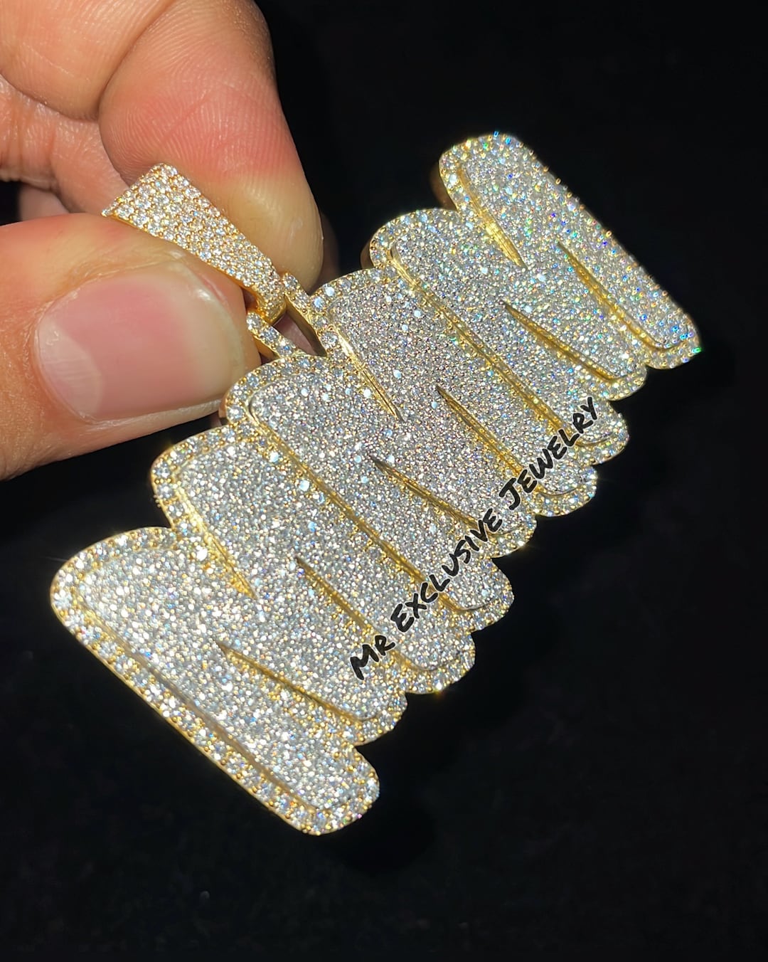 Custom VVS Letter Name Moissanite Pendant 925 Silver Hip Hop Moissanite ...