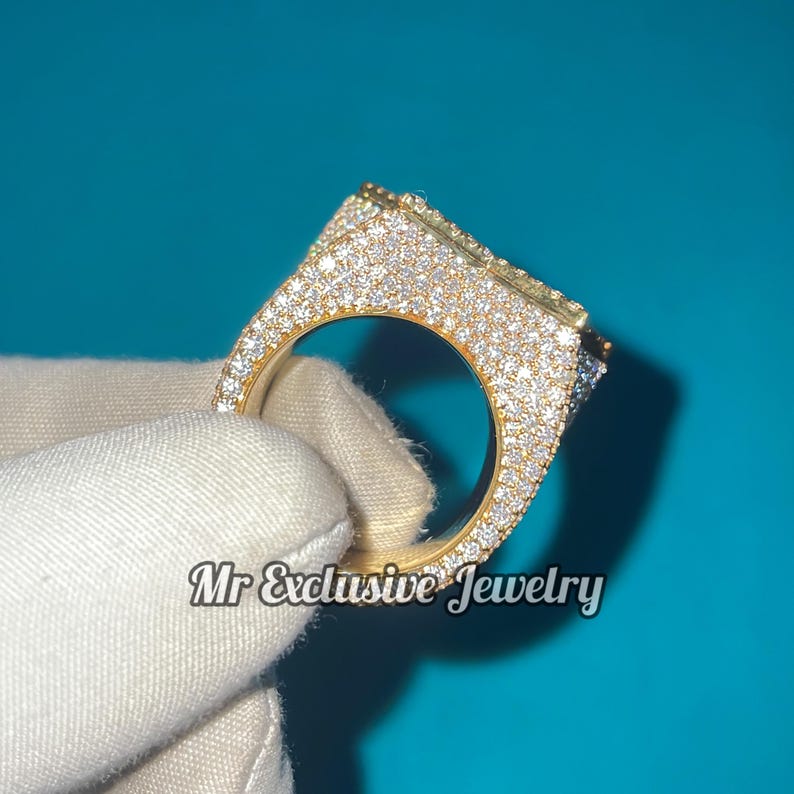 14K Gold Custom Star Champion Ring, Customized Iced Out Baguette ...