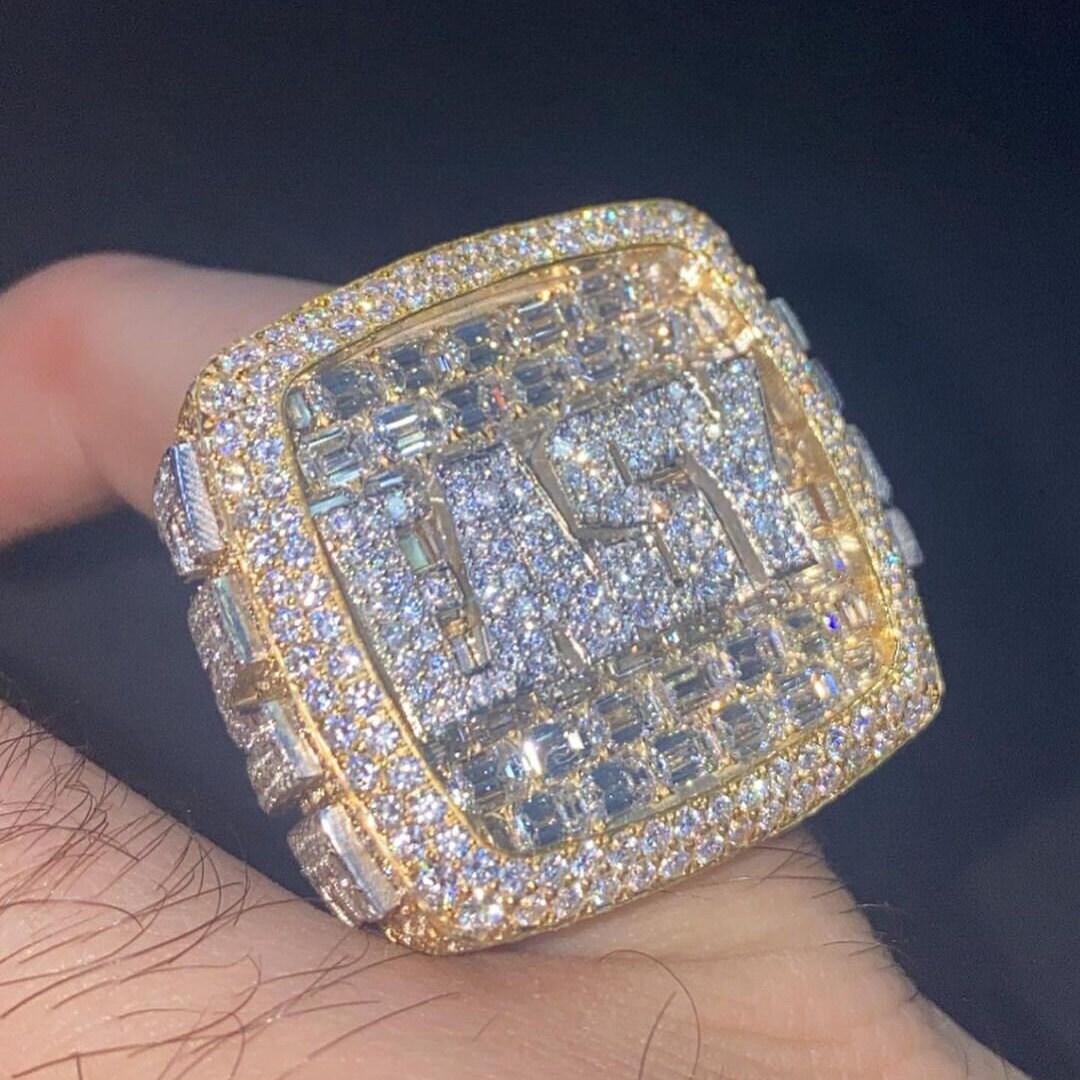 Rapper Men Champion Ring Hip Hop Customize Trendy Design Silver Ring ...