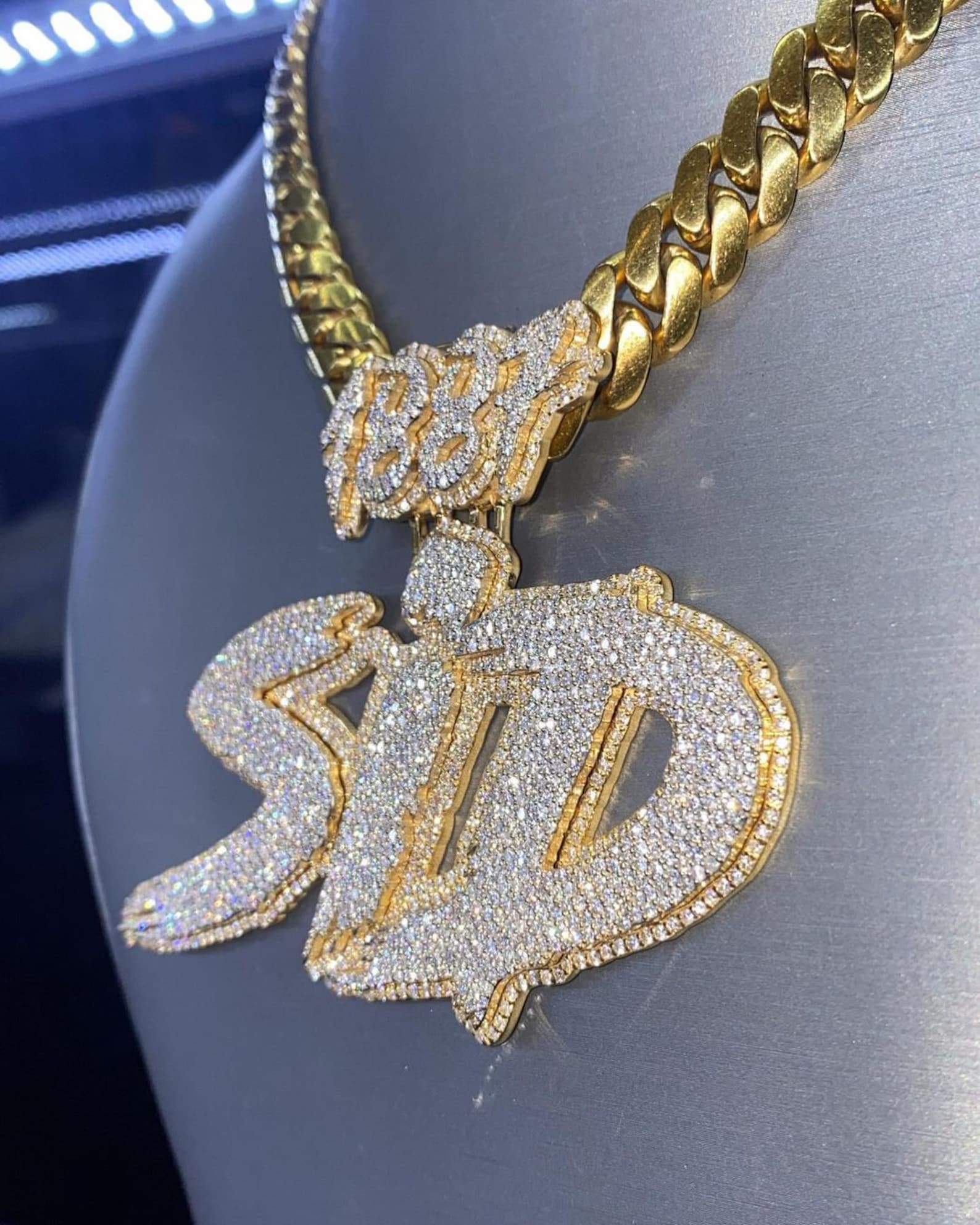 Men's Iced Out SID Letter Moissanite Pendant, Real VVS Diamond Hip Hop ...