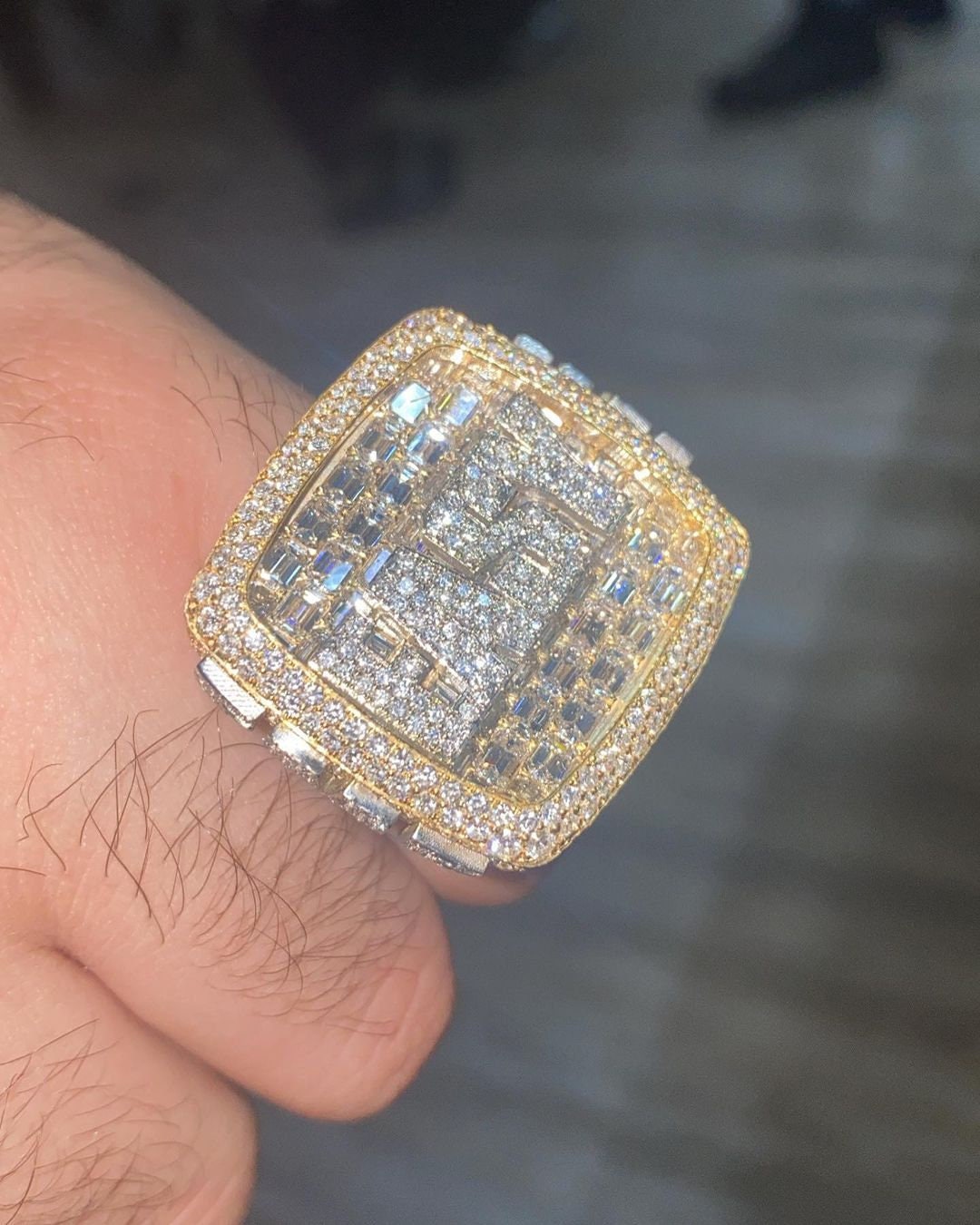 Rapper Men Champion Ring Hip Hop Customize Trendy Design Silver Ring ...