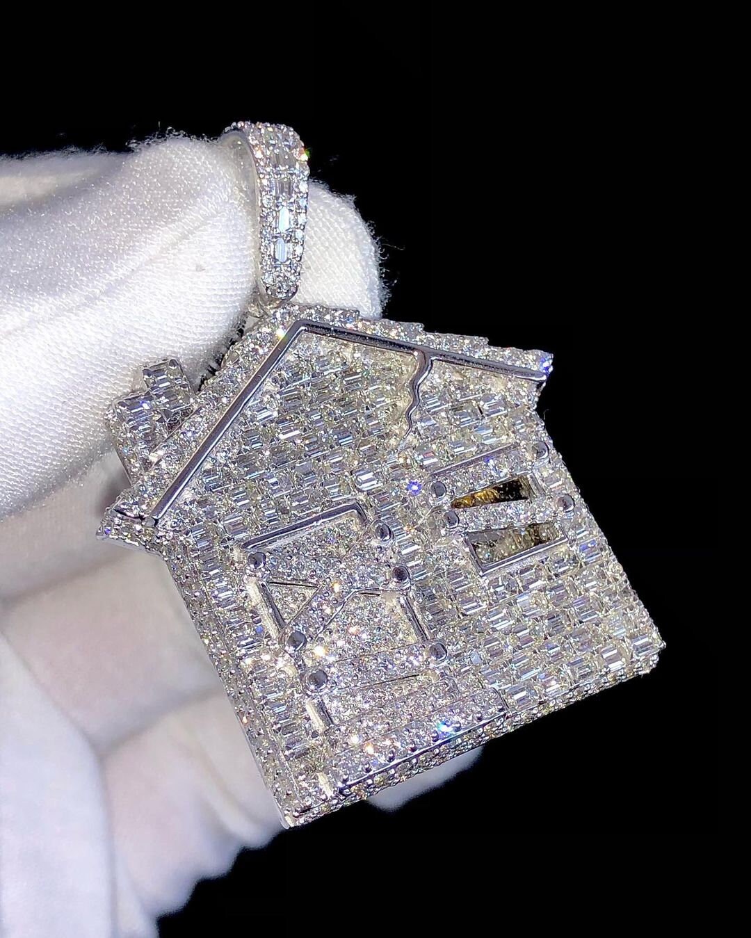 Customize Hip Hop House Design Pendant, Custom Baguette Moissanite ...