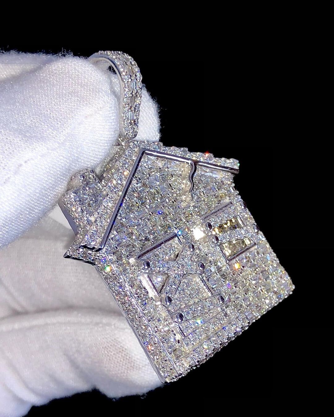 Customize Hip Hop House Design Pendant, Custom Baguette Moissanite ...