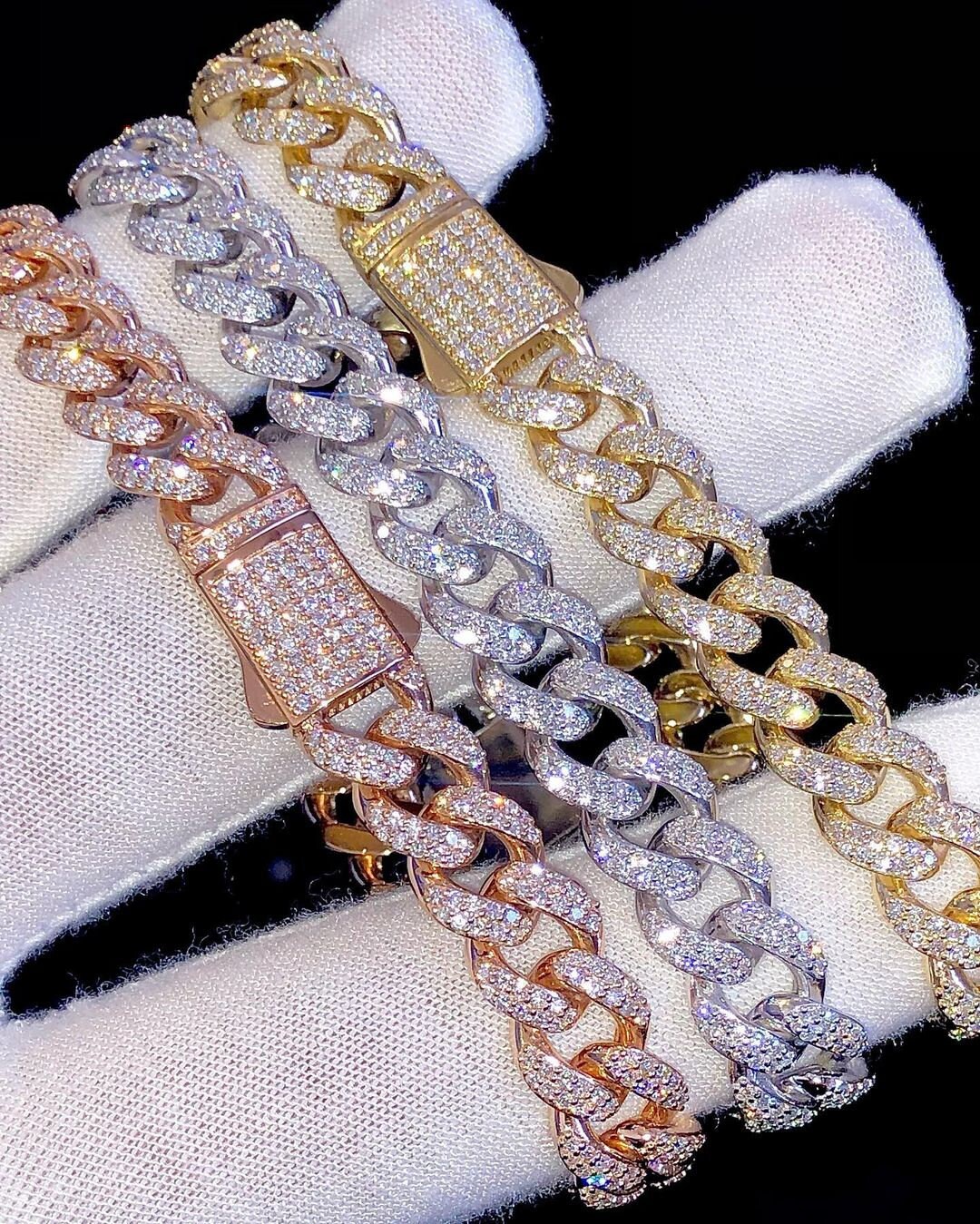 Fully Iced Out 8.56 CT VVS Moissanite Bracelet 925 Silver VVS Cuban ...