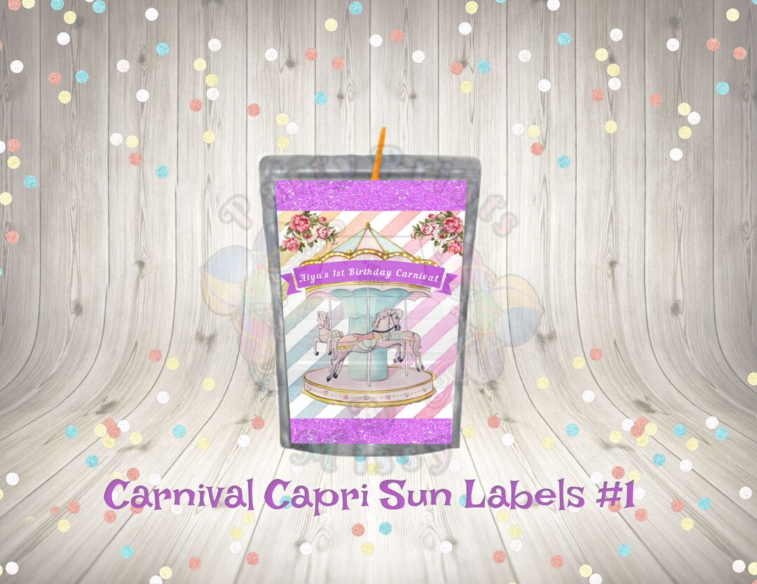 Carnival Capri Sun Labels #1 Digital File Only!!! - Etsy