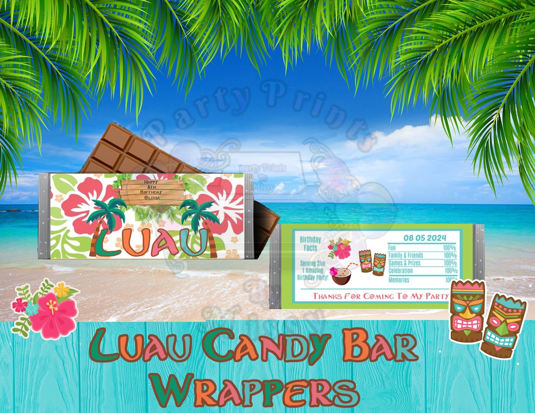Luau Candy Bar Wrappers Digital File Only - Etsy