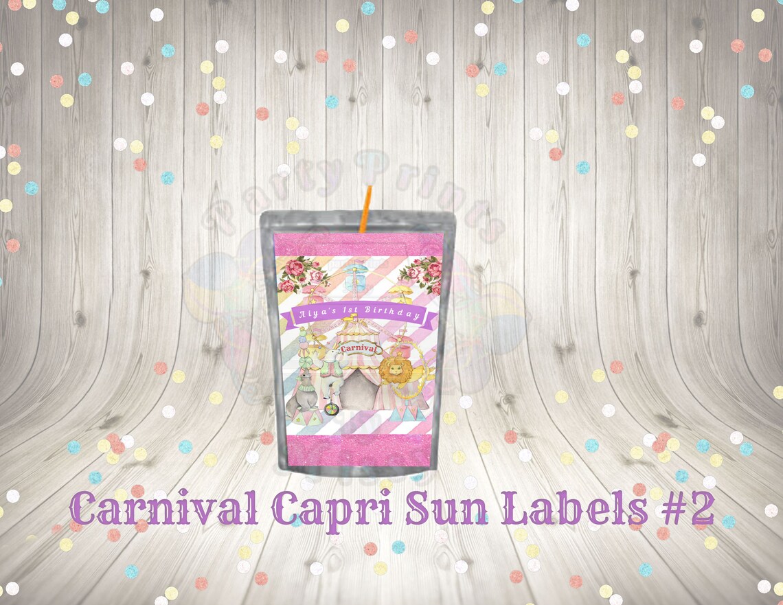 Carnival Capri Sun Labels #2 Digital File Only!!! - Etsy