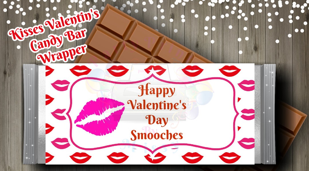 Valentine's Candy Bar Wrappers Kisses & Love Digital File Only - Etsy