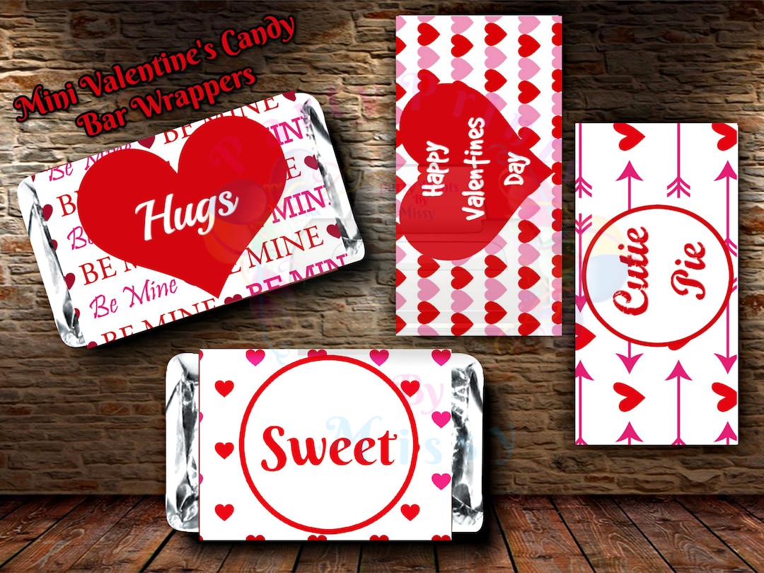 Mini Valentine's Candy Bar Wrappers Digital File Only - Etsy