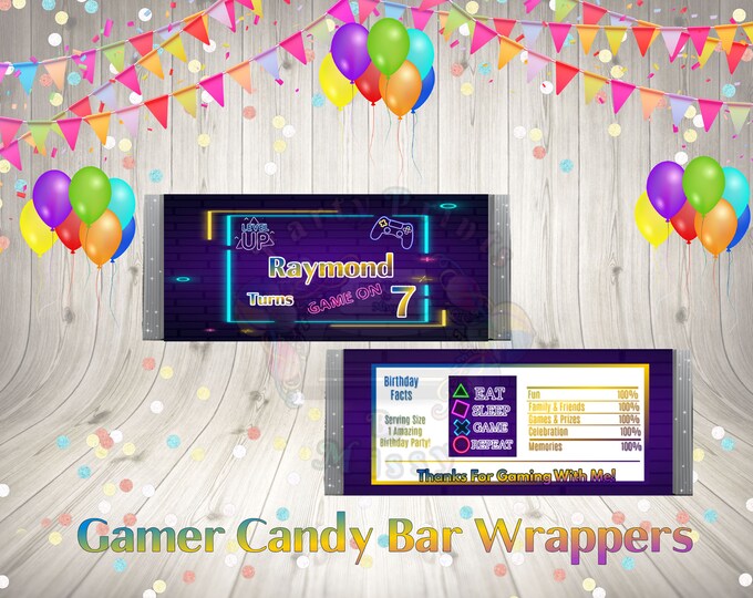 Gamer Candy Bar Wrappers Digital File Only!!! - Etsy