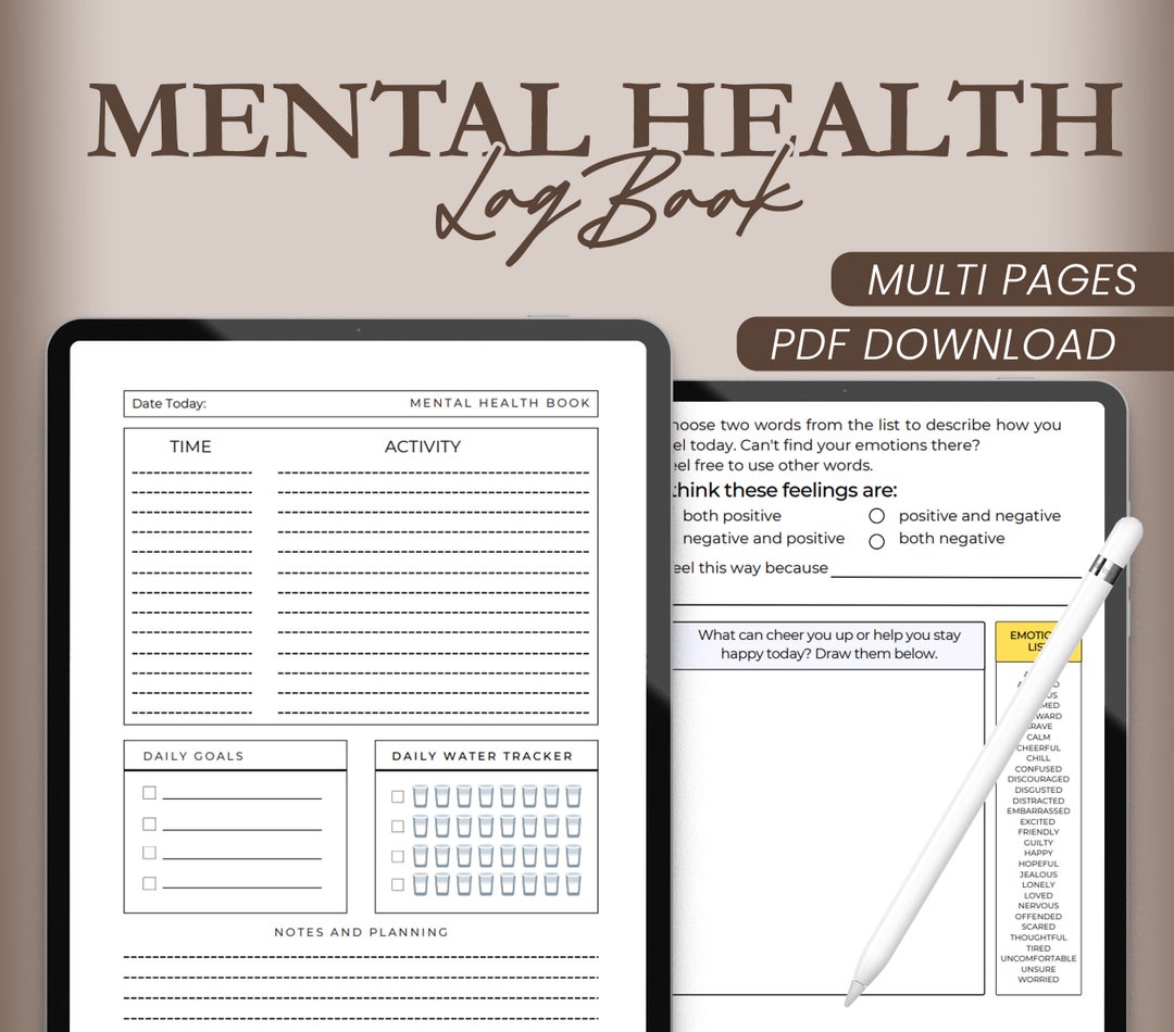 Mental Health Journal ,wellness Journal, Anxiety Diary, Self Care ...