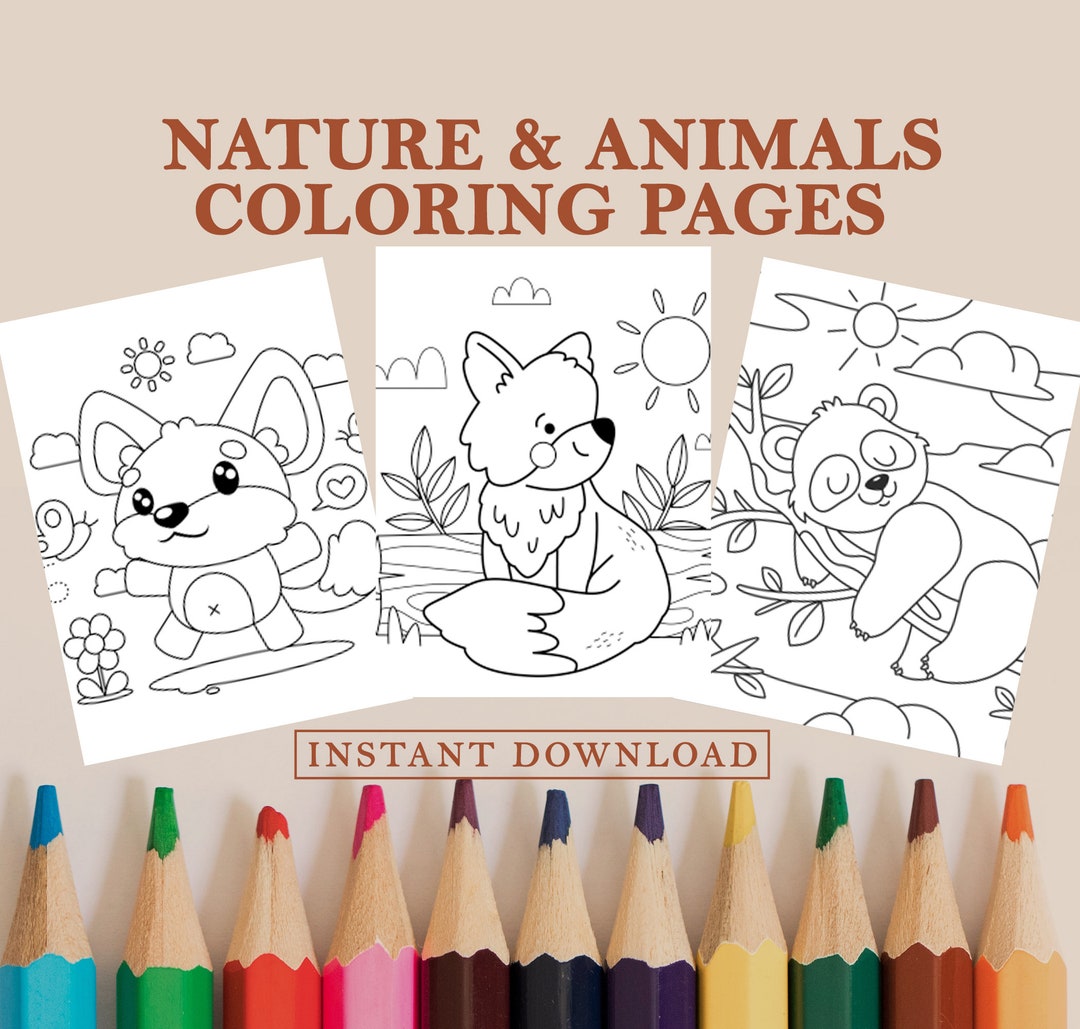 Nature & Animals Coloring Pages for Kids, Kids Acitivty Worksheets ...