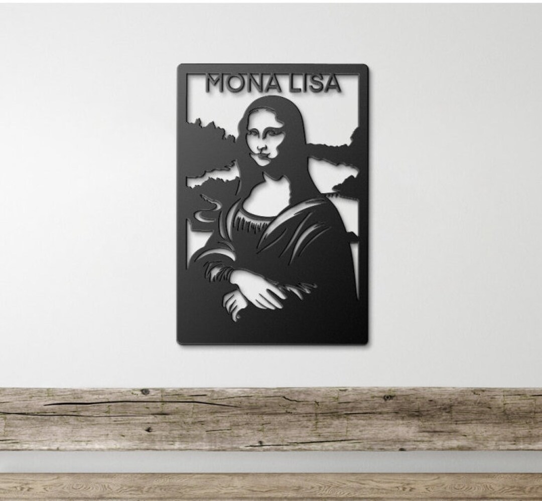 Mona Lisa Davinci, Simplified Wall Art, Metal Wall Decor, Metal Wall ...
