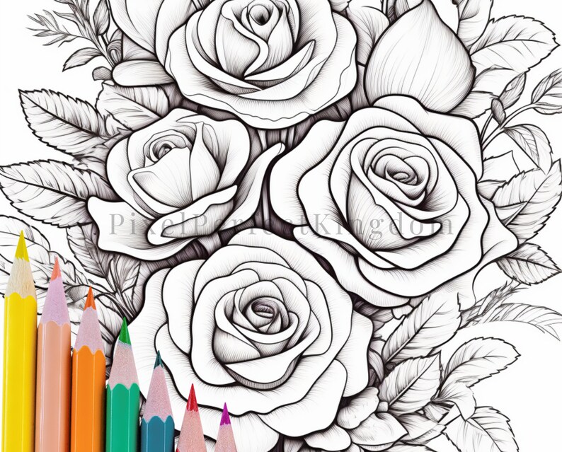 40 Beautiful Flower Bouquet Coloring Book Page, Lovely Collection ...