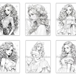 40 Pin-up Girls Part-2 Digital Coloring Book, Pin-up Women Coloring ...