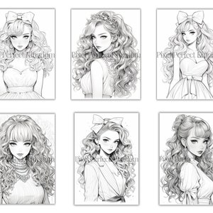 40 Pin-up Girls Part-2 Digital Coloring Book, Pin-up Women Coloring ...