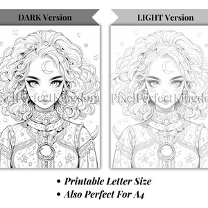 50 Moon Fairies Coloring Pages, Coloring Book for Adults and Kids ...