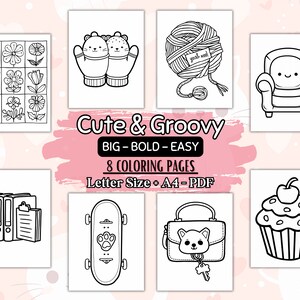 Cute & Groovy 8 Coloring Pages VOL 4: Lovely Things Coloring Book, Cute ...