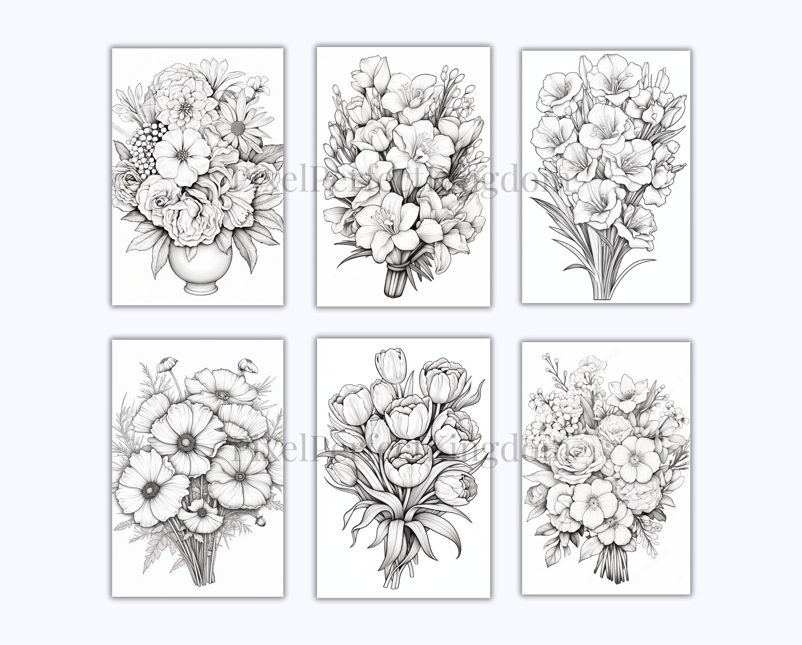 40 Beautiful Flower Bouquet Coloring Book Page, Lovely Collection ...