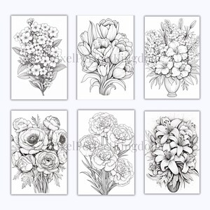 40 Beautiful Flower Bouquet Coloring Book Page, Lovely Collection ...