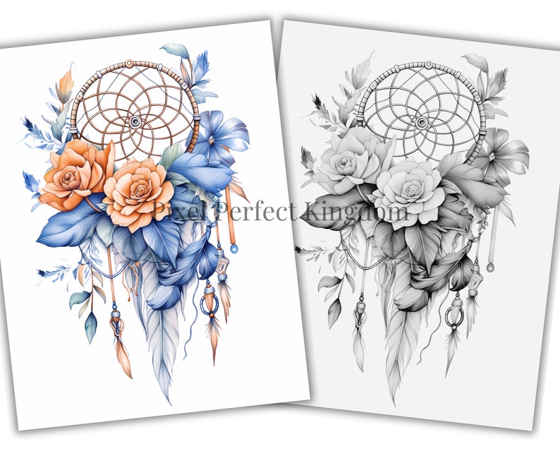 35 Dream Catchers Coloring Book Page, Adults Kids Instant Download ...