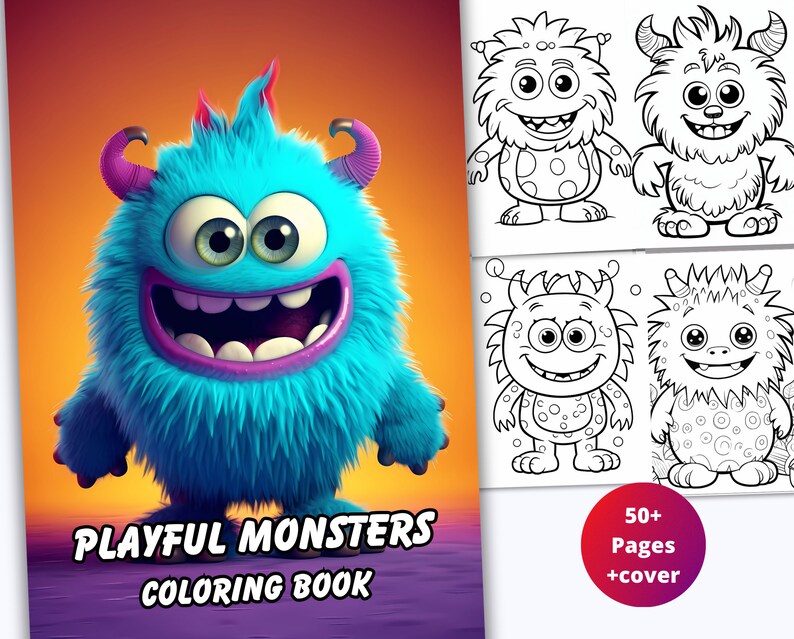 Happy Monsters Coloring Pages 50 Unique Happy, Lovable, Friendly ...