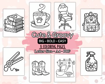 Cute & Groovy 8 Coloring Pages VOL 4: Lovely Things Coloring Book, Cute ...