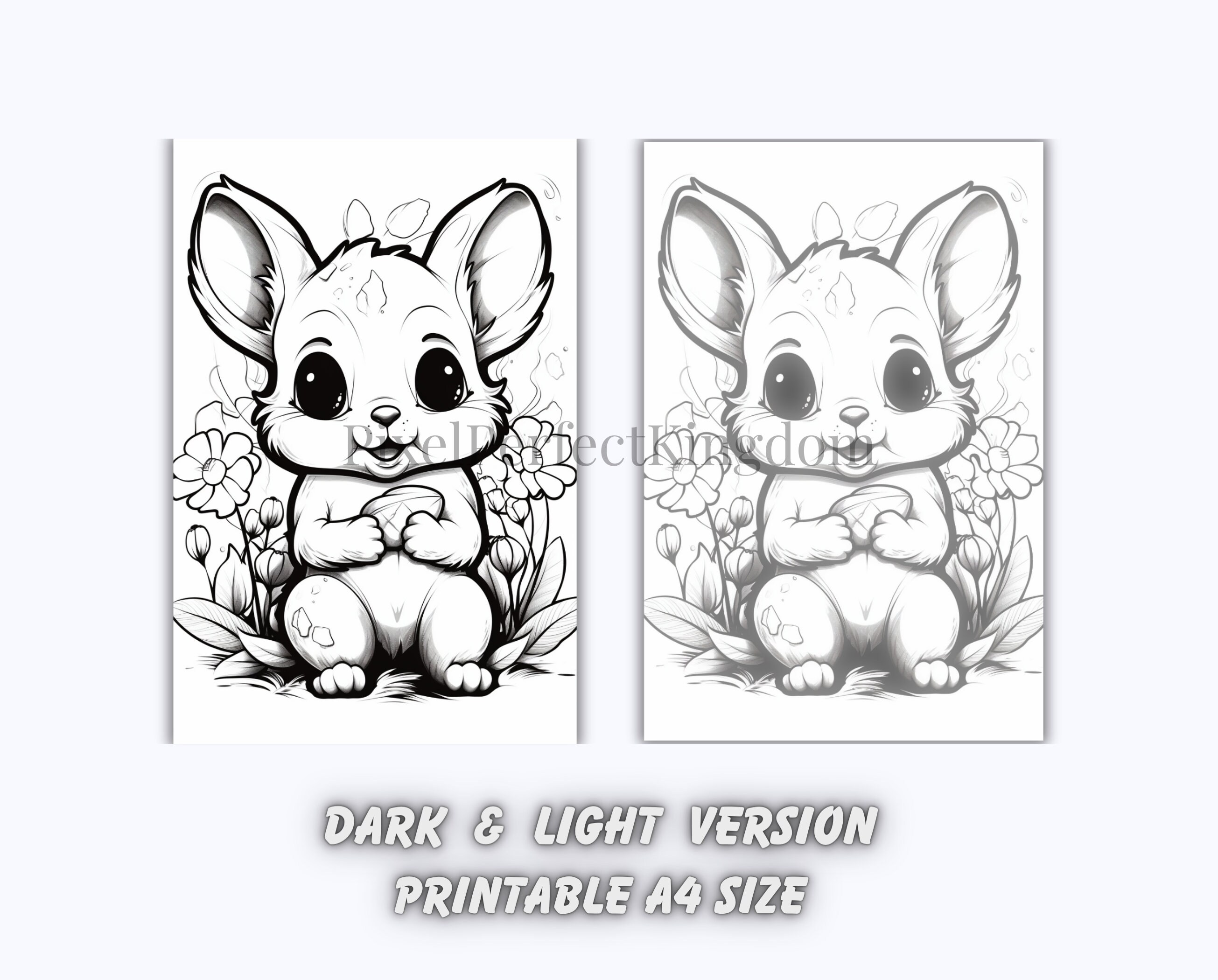 Forest Critters Cute Animal Coloring Page Book, Adults Kids Instant ...