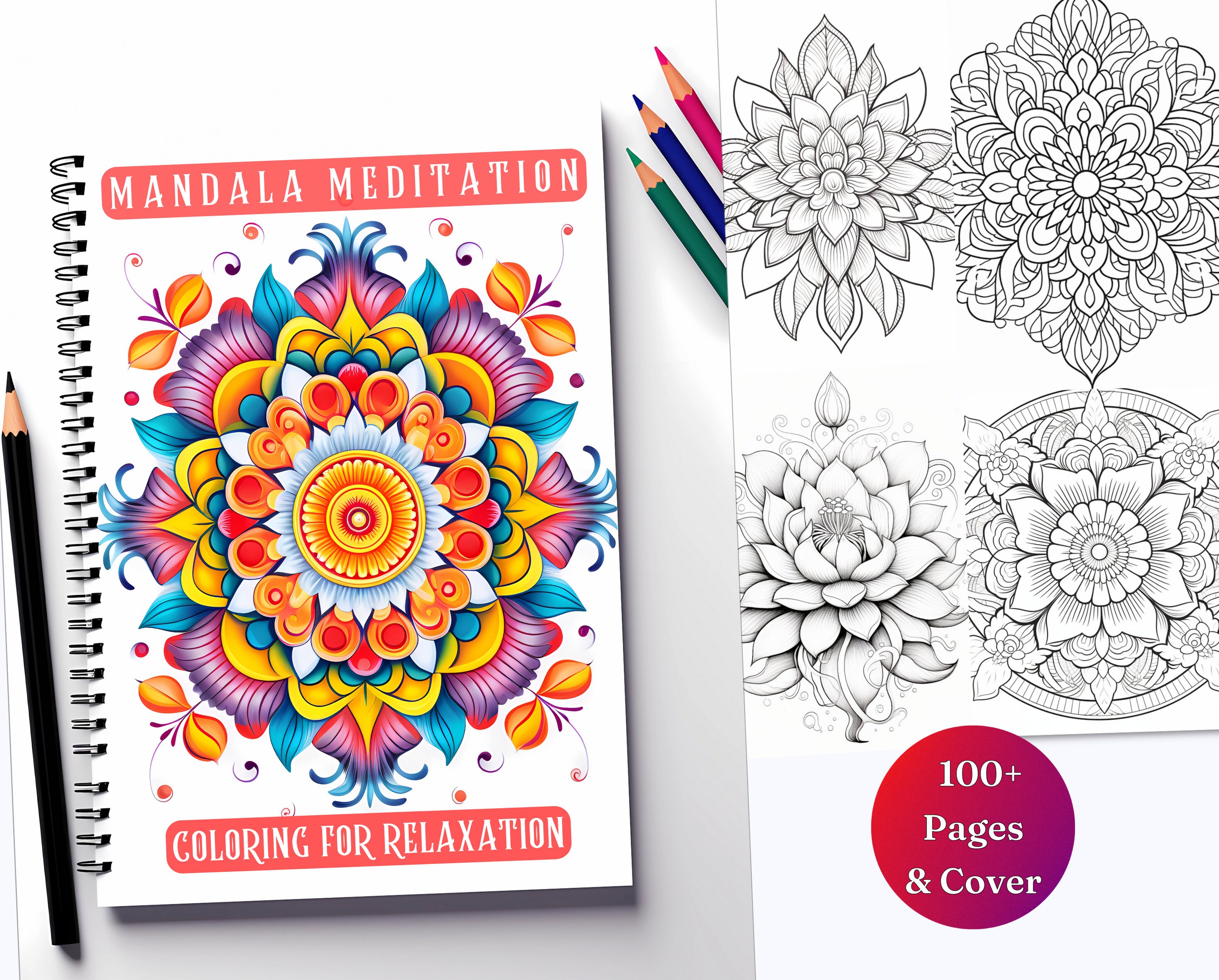 100 Printable Mandala Coloring Pages Adults Kids Mandala - Etsy