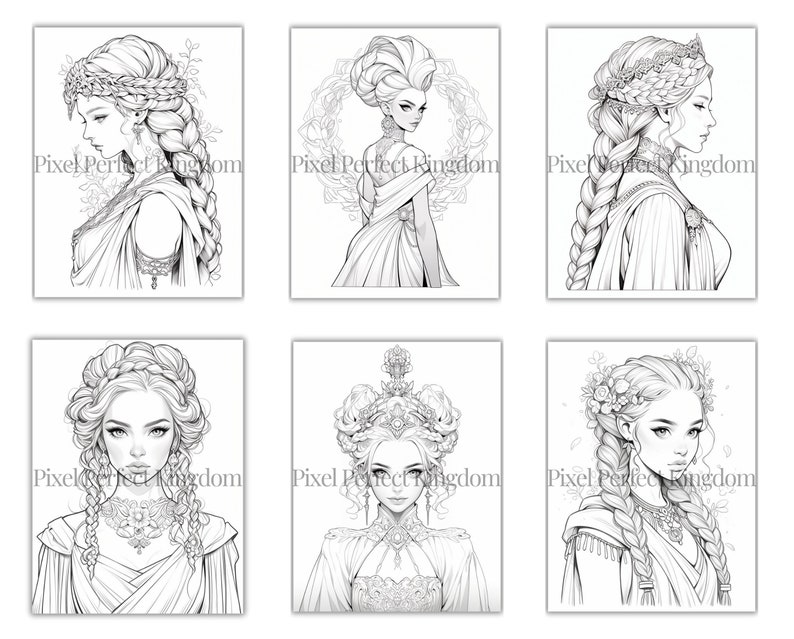 57 Greek Goddesses Coloring Book Pages for Adults and Kids, Women ...