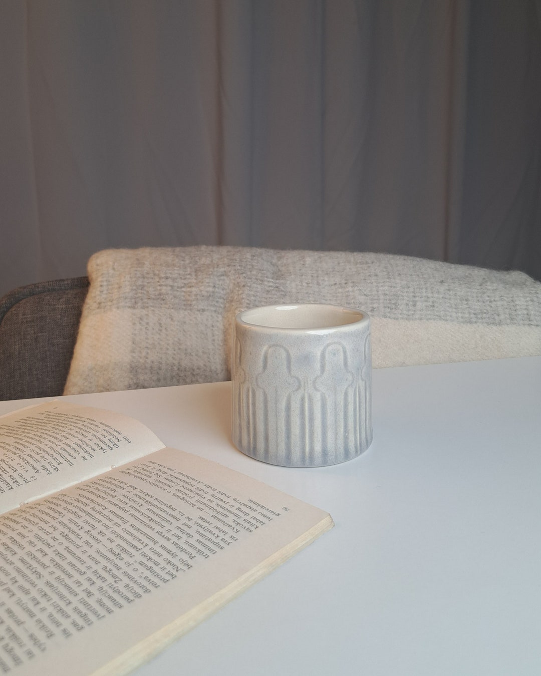 Ceramic Cup Without a Handle , Abstract Artwork , Dreamy Mix of Pastel ...