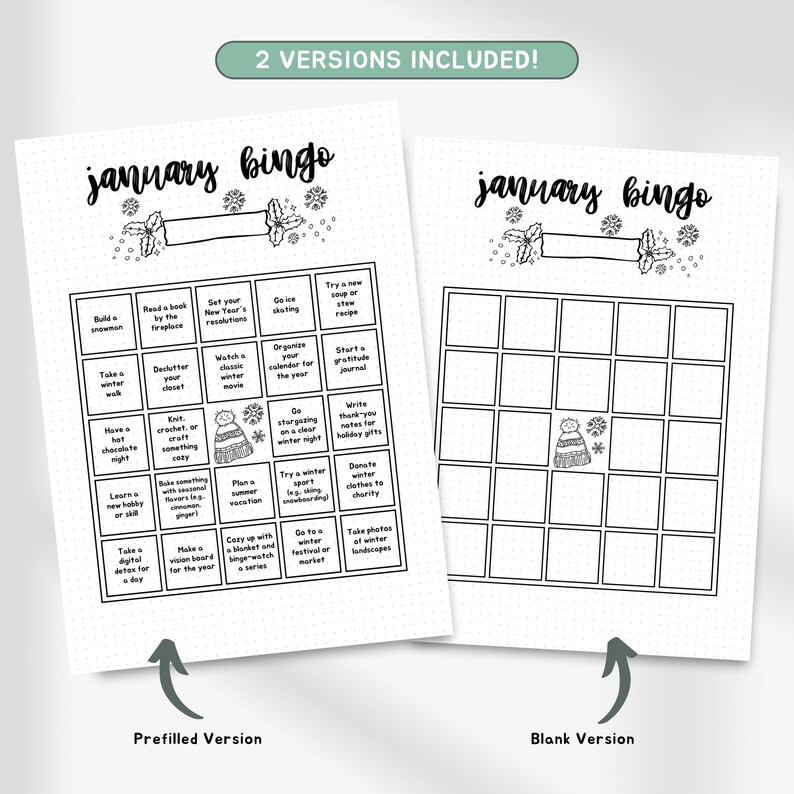 Monthly Bingo Bundle, Journal Bingo Pages (PDF & Canva Editable) - Etsy