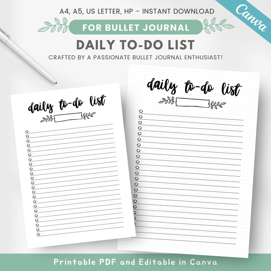 Minimal to Do List, Daily Task List, Don't Forget to Do List, Premade ...