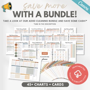 Editable Adhd Cleaning Checklist by Room, Printable Cleaning Cards ...