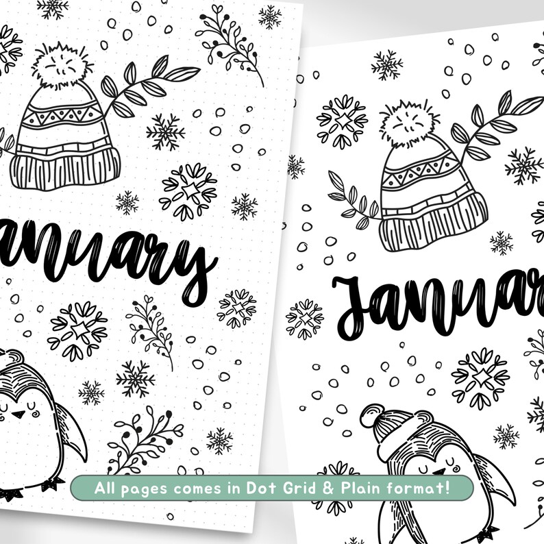 12 Month Cover Pages, 12 Month Title Insert, Editable Monthly Journal ...